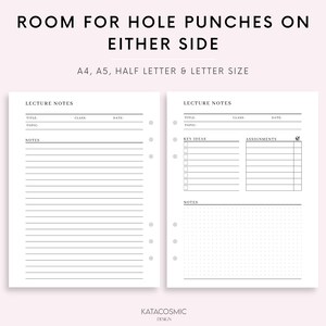 Printable Lecture Notes, Note Taking Template, College Student Lined ...