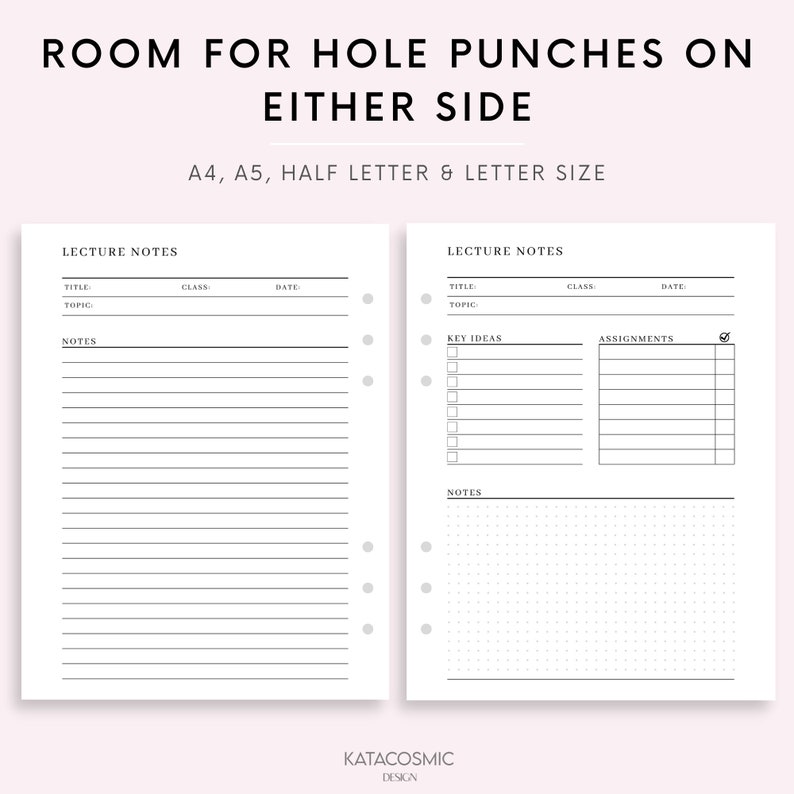 Printable Lecture Notes, Note Taking Template, College Student Lined ...