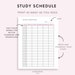 Minimalist Revision Timetable Printable Set, Hourly Agenda, Weekly ...