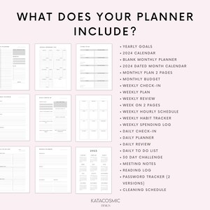 2024 Printable Planner, Personal Planner Bundle, Daily Weekly Monthly ...