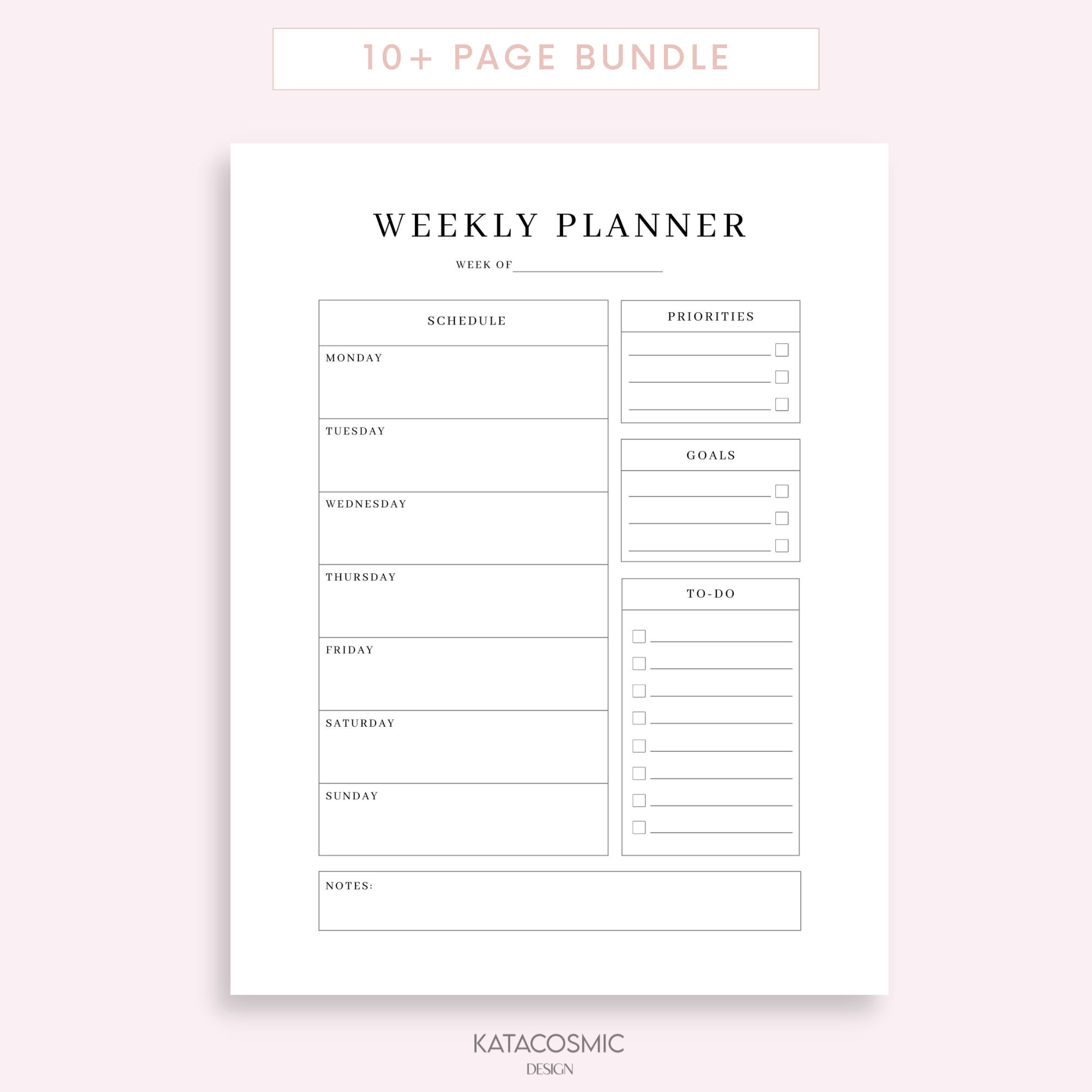 Planner Bundle Printable Daily Weekly Monthly Planner Bundle - Etsy