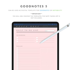 Digital to Do List Goodnotes Template, Dark Mode to Do List Page ...