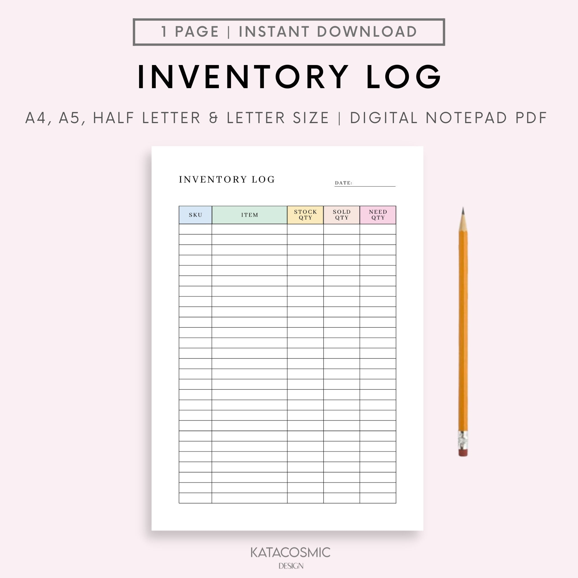 Inventory Management Form Inventory Sheet Small Business - Etsy Australia