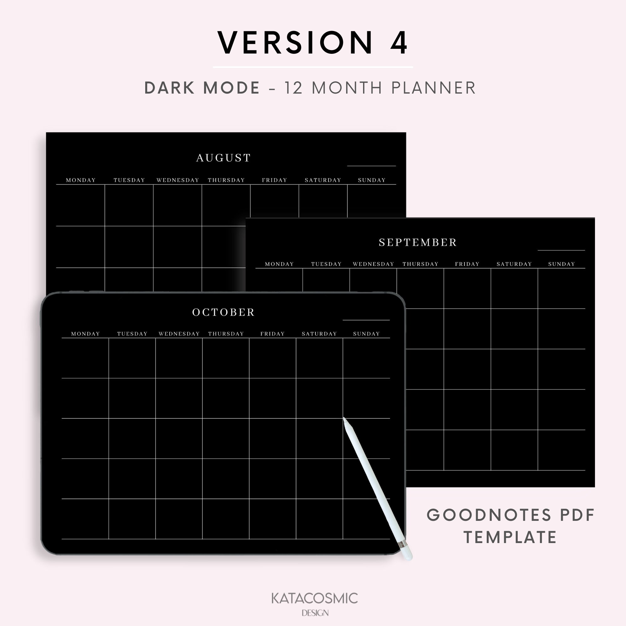 Monthly Planner Monthly Calendar Undated Digital Planner - Etsy