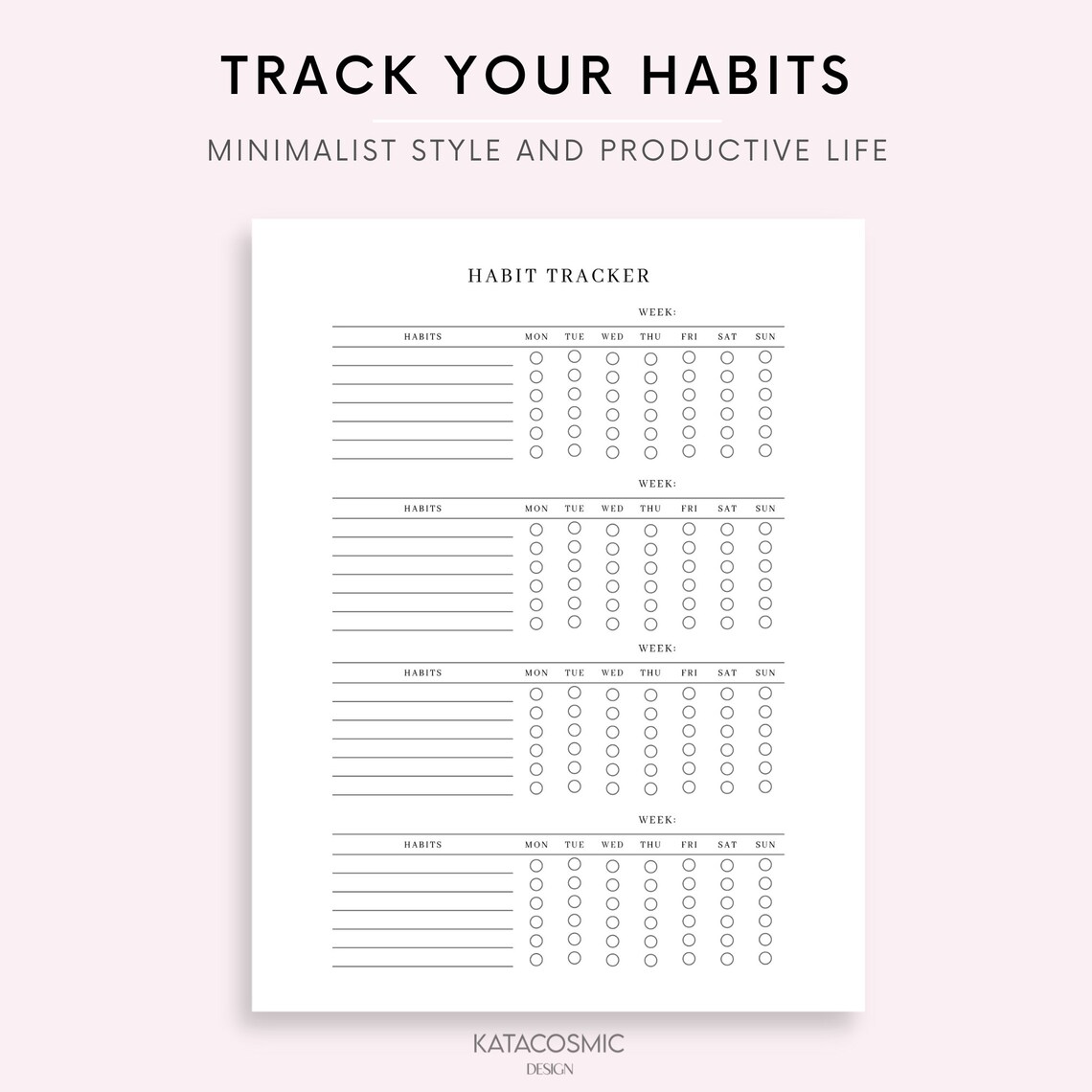 Weekly Habit Tracker Printable Habit Tracker Template Daily - Etsy