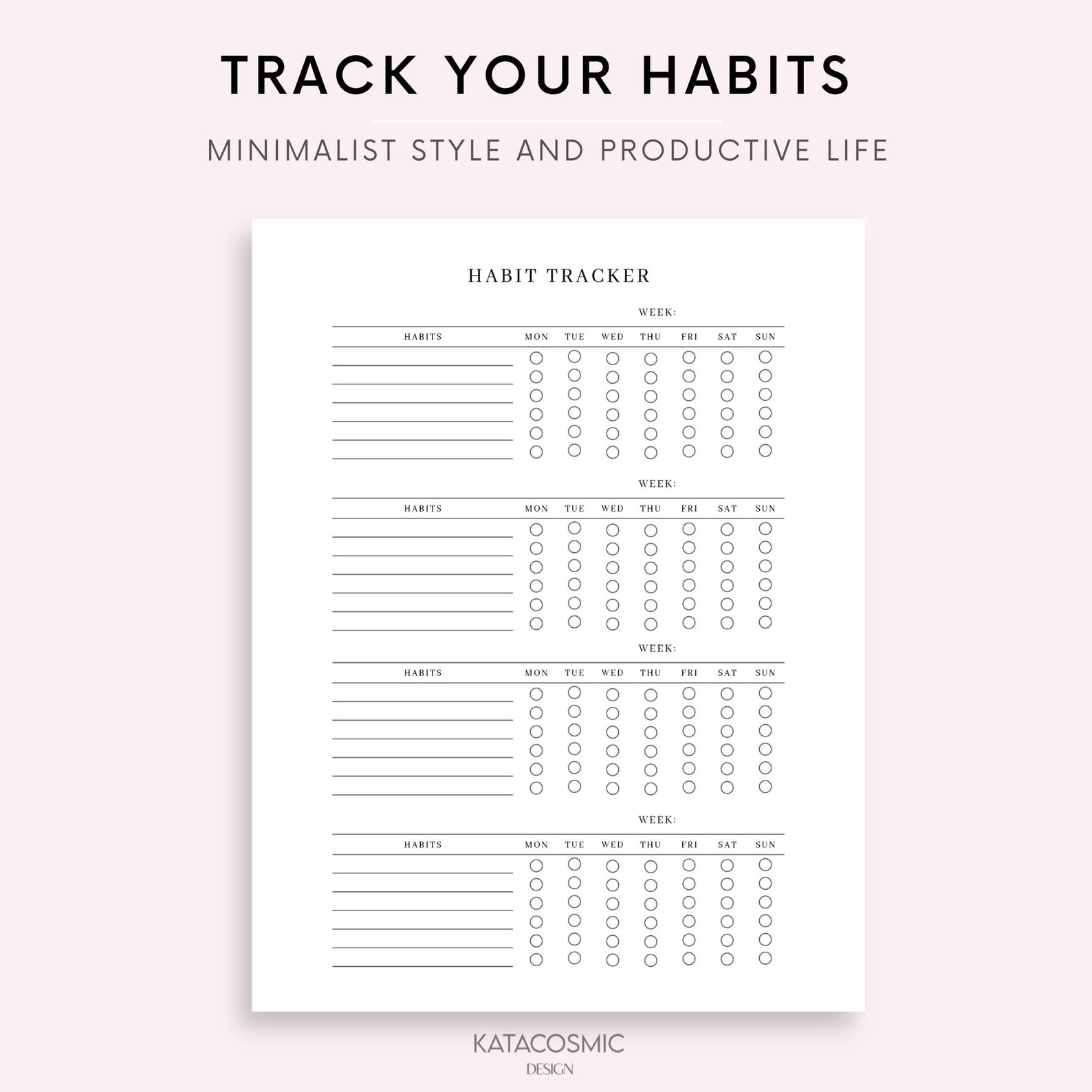 Weekly Habit Tracker Printable Habit Tracker Template Daily - Etsy