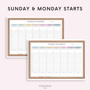 Printable Editable Weekly Schedule, Simple Kids School and Activity ...