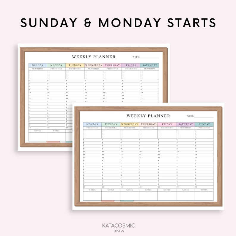 Printable Editable Weekly Schedule Simple Kids School and - Etsy