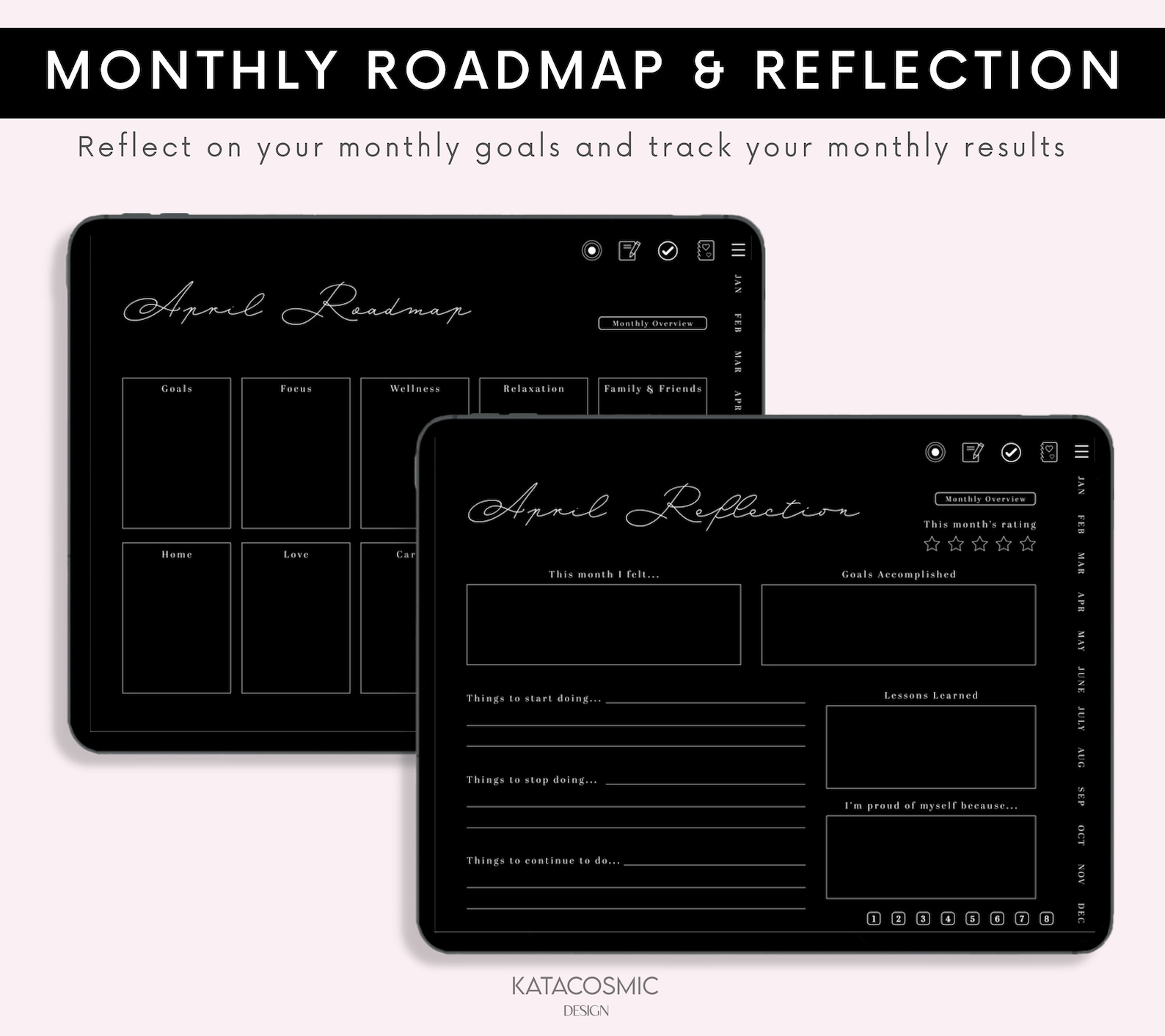 Undated Dark Mode Digital Planner for Goodnotes/notability - Etsy