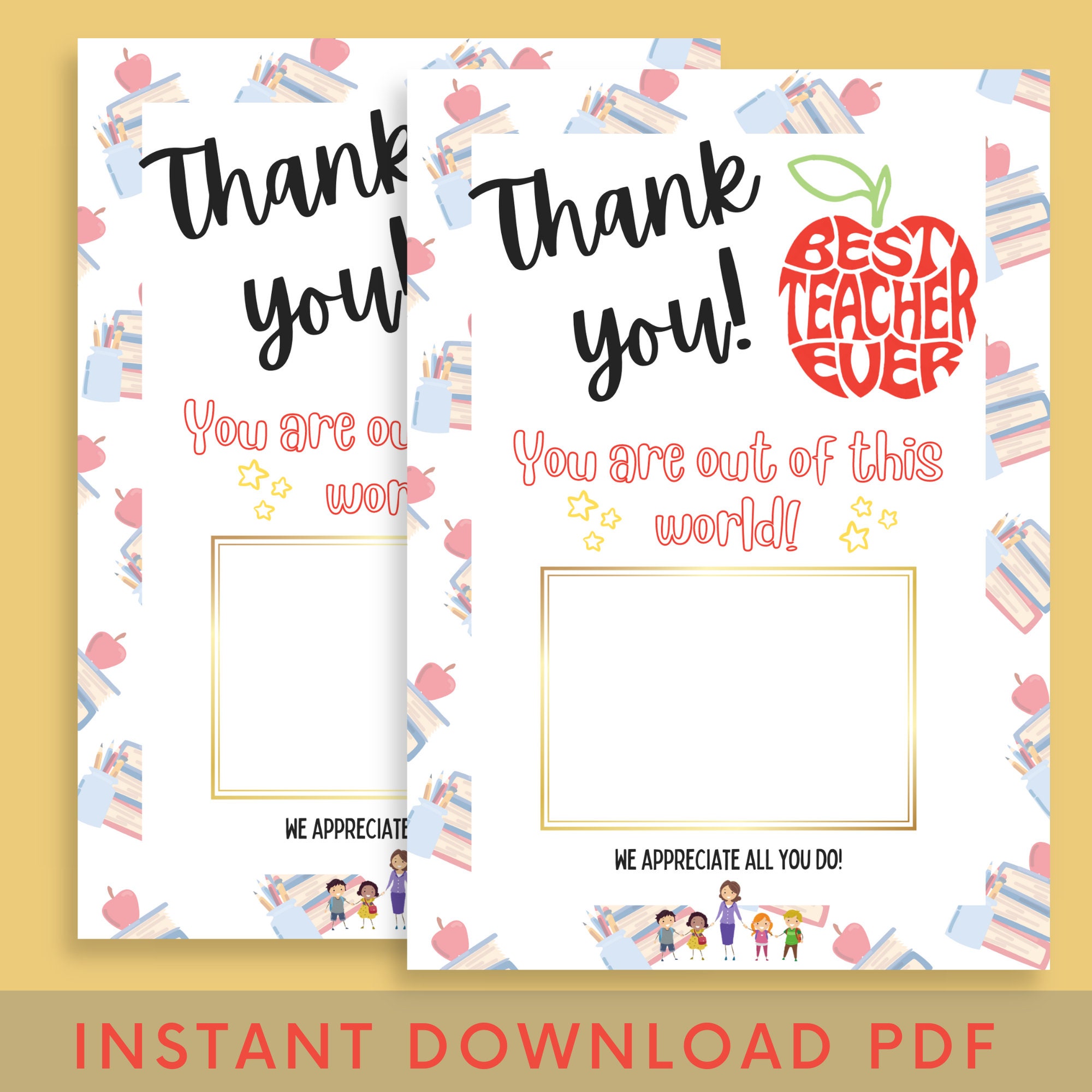 Teacher Appreciation Week Gift PRINTABLE Gift Card Holder - Etsy