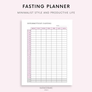 Intermittent Fasting Tracker Printable, Fasting Tracker, Fasting ...