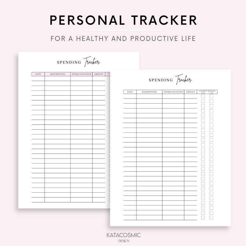 Spending Tracker, Expense Tracker Printable, Spending Log, Purchase ...