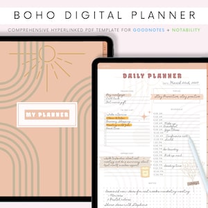 Boho Undated Goodnotes Planner, Weekly Digital Planner, Monthly Planner ...