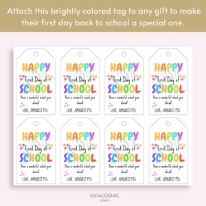 Happy First Day of School Gift Tags for Students, Teachers, Back to ...