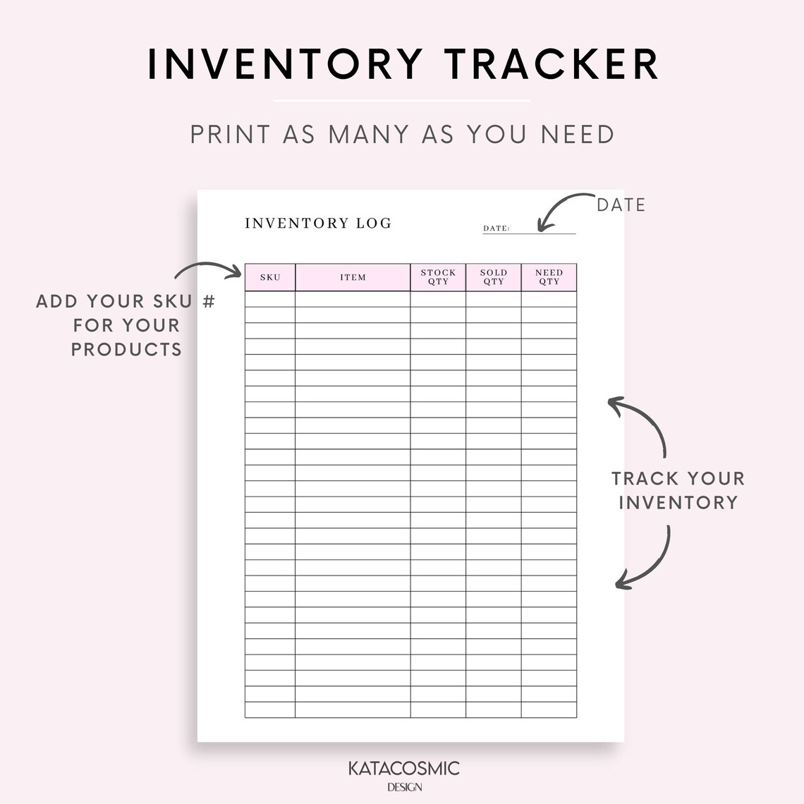 Printable Inventory Tracker Inventory Management Form - Etsy
