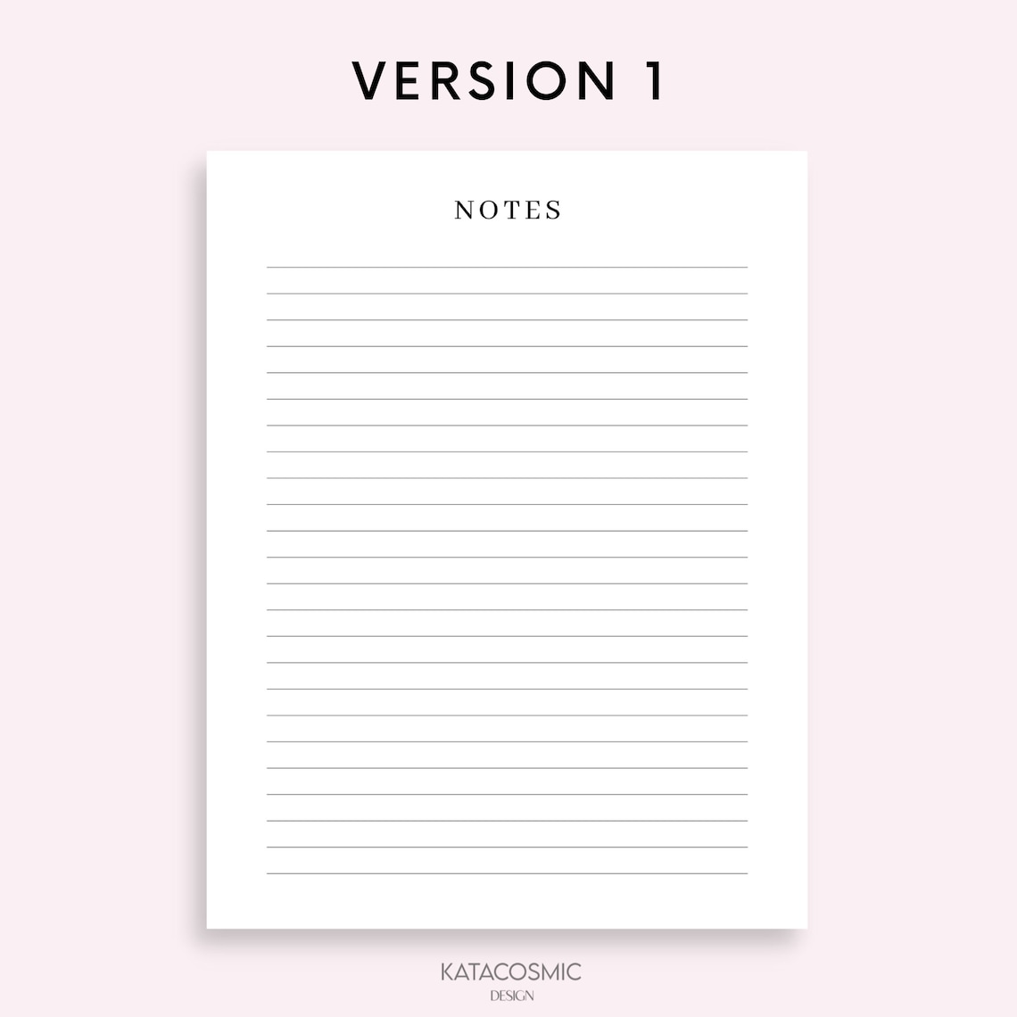Notes Page Printable Lined Notes Template Note Taking - Etsy