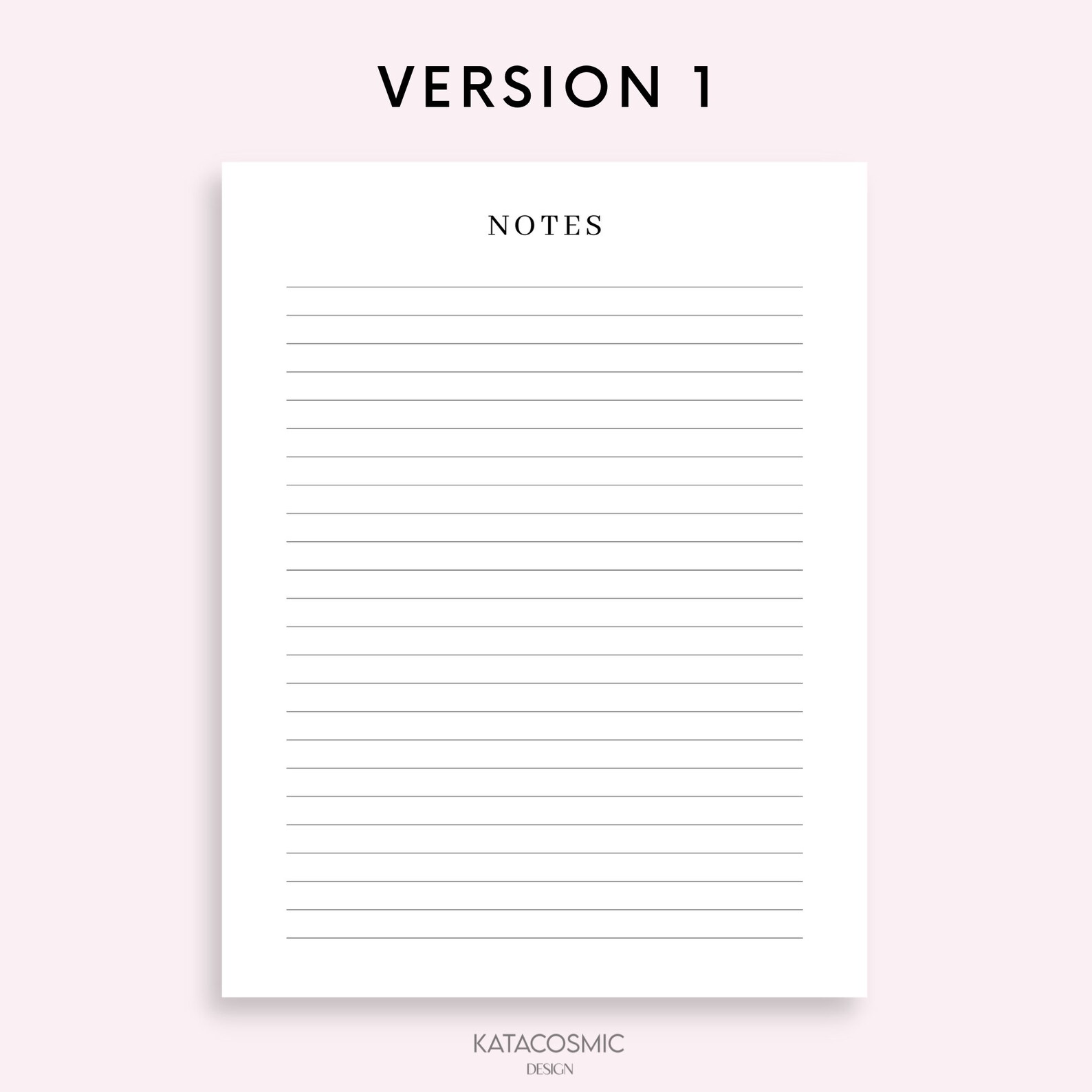 Notes Page Printable Lined Notes Template Note Taking - Etsy