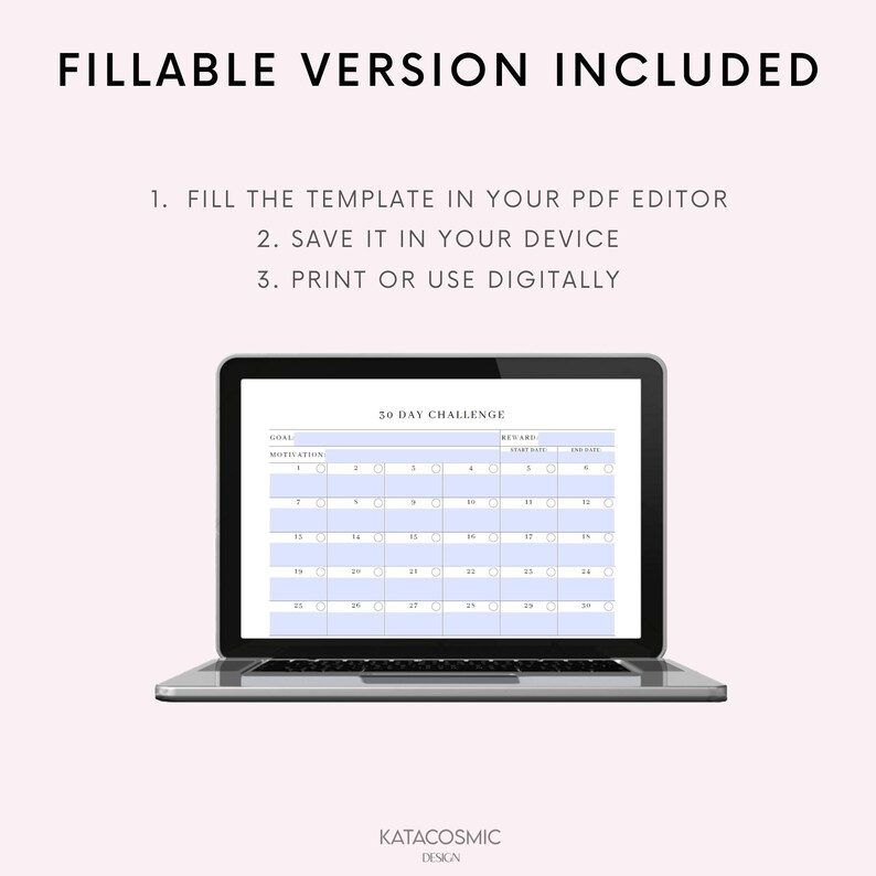 30 Day Challenge Tracker Printable | Printable Habit Tracker | Monthly ...