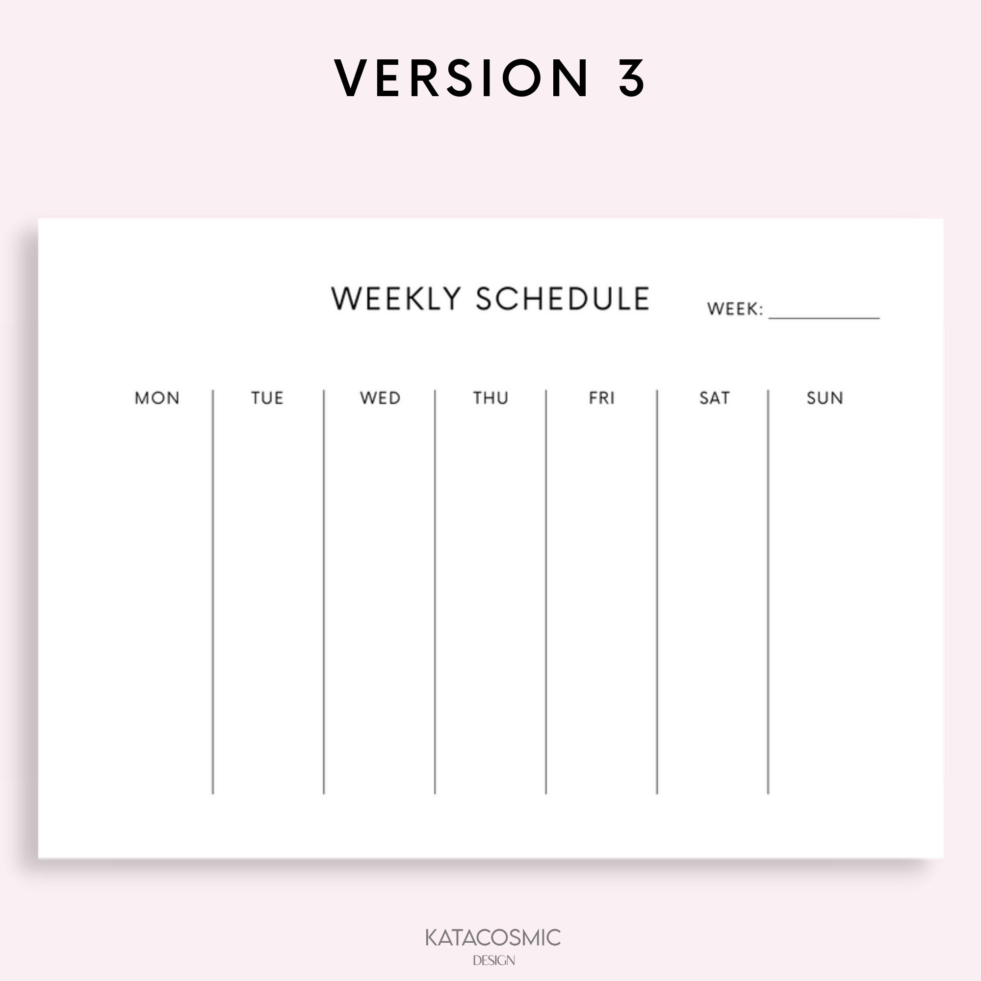 Weekly Planner Printable Landscape, Minimalist Weekly Schedule, Week at ...