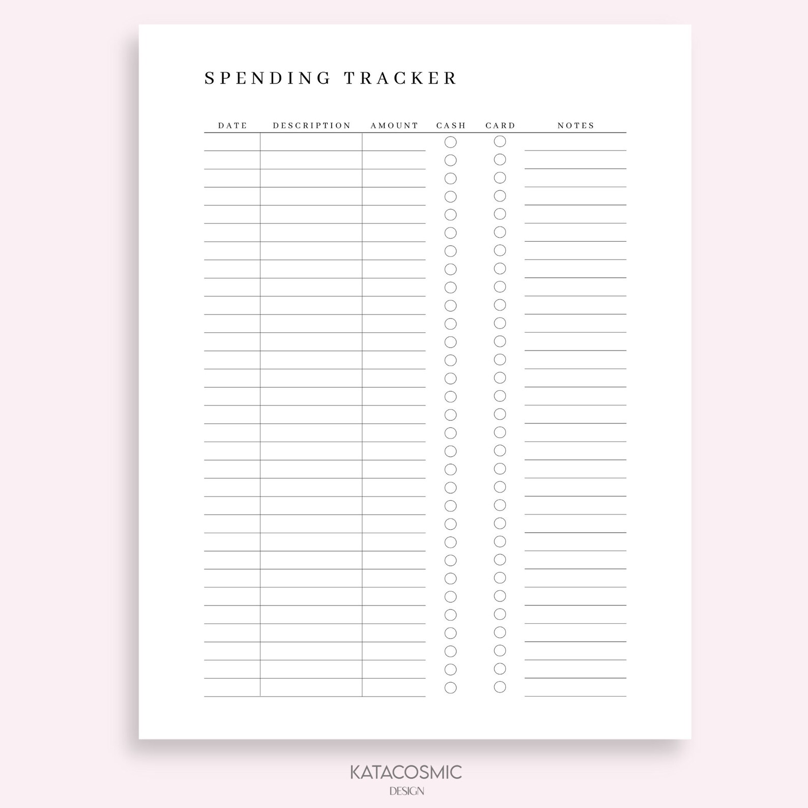 Expense Tracker, Business Expense Log Printable, Spending Tracker ...