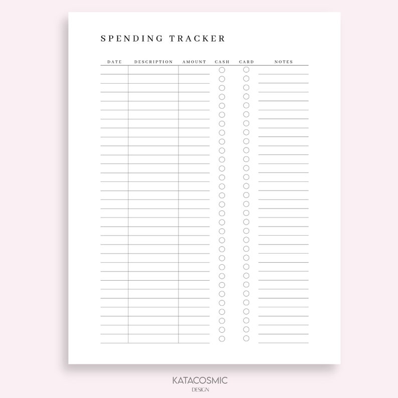 Expense Tracker Business Expense Log Printable Spending - Etsy
