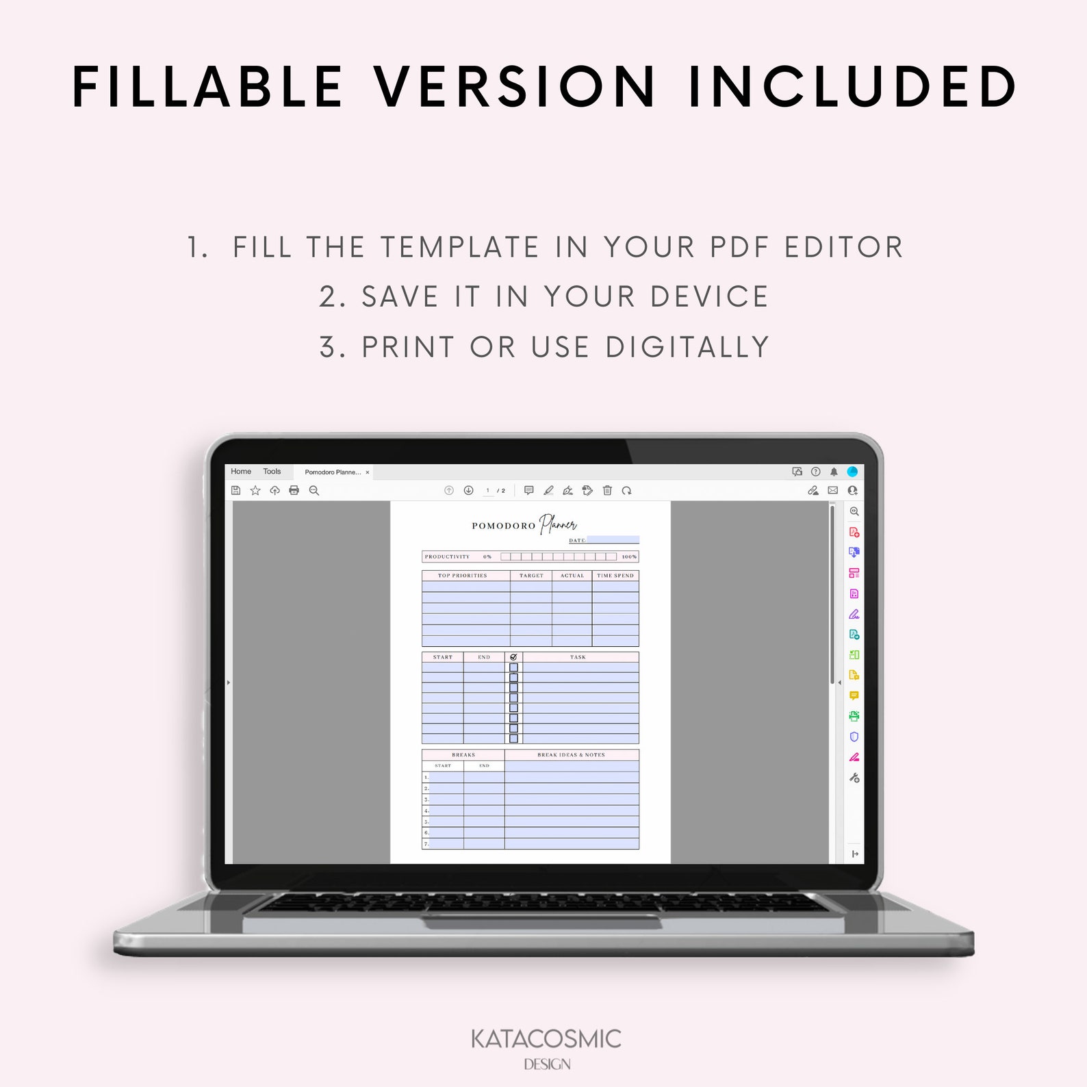 Simple Pomodoro Planner Printable Study Session Planner - Etsy