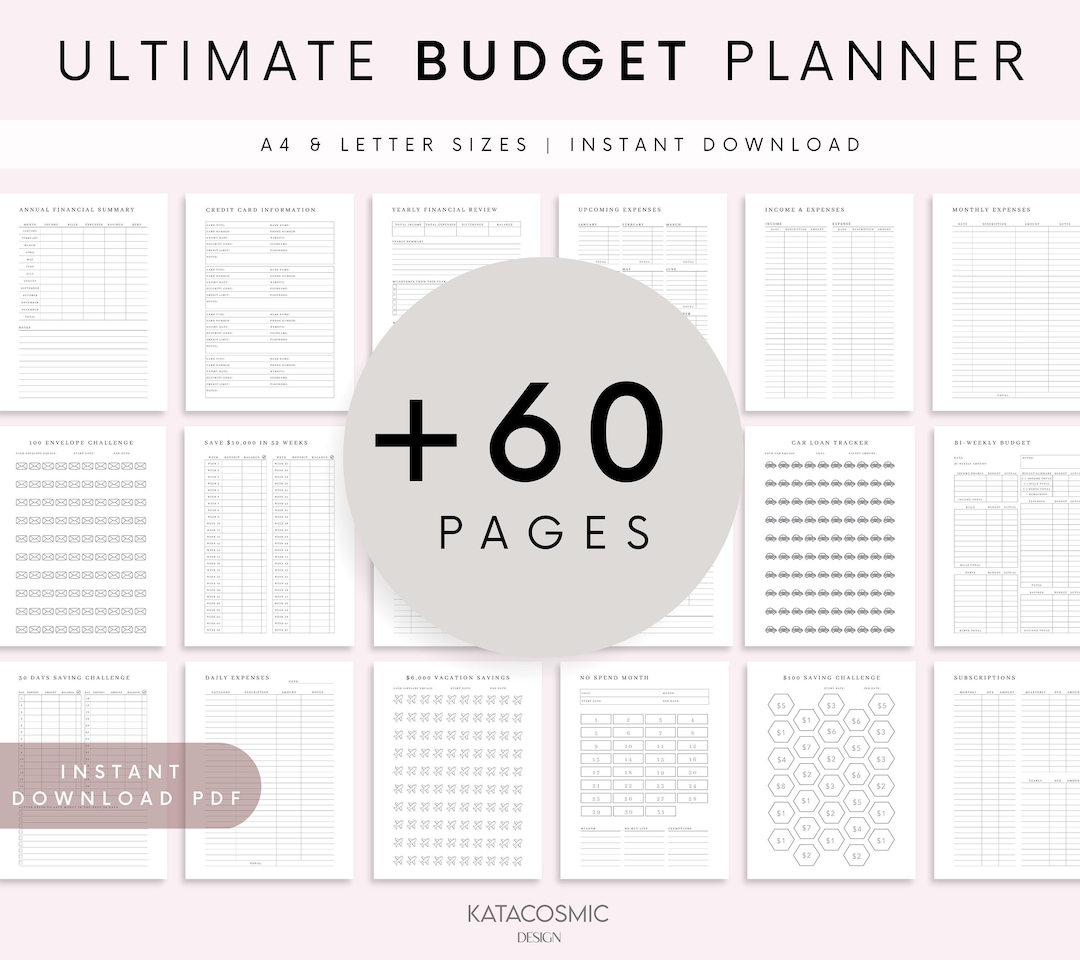 Finance Planner BUNDLE! Budget Planner Templates, Financial Savings ...