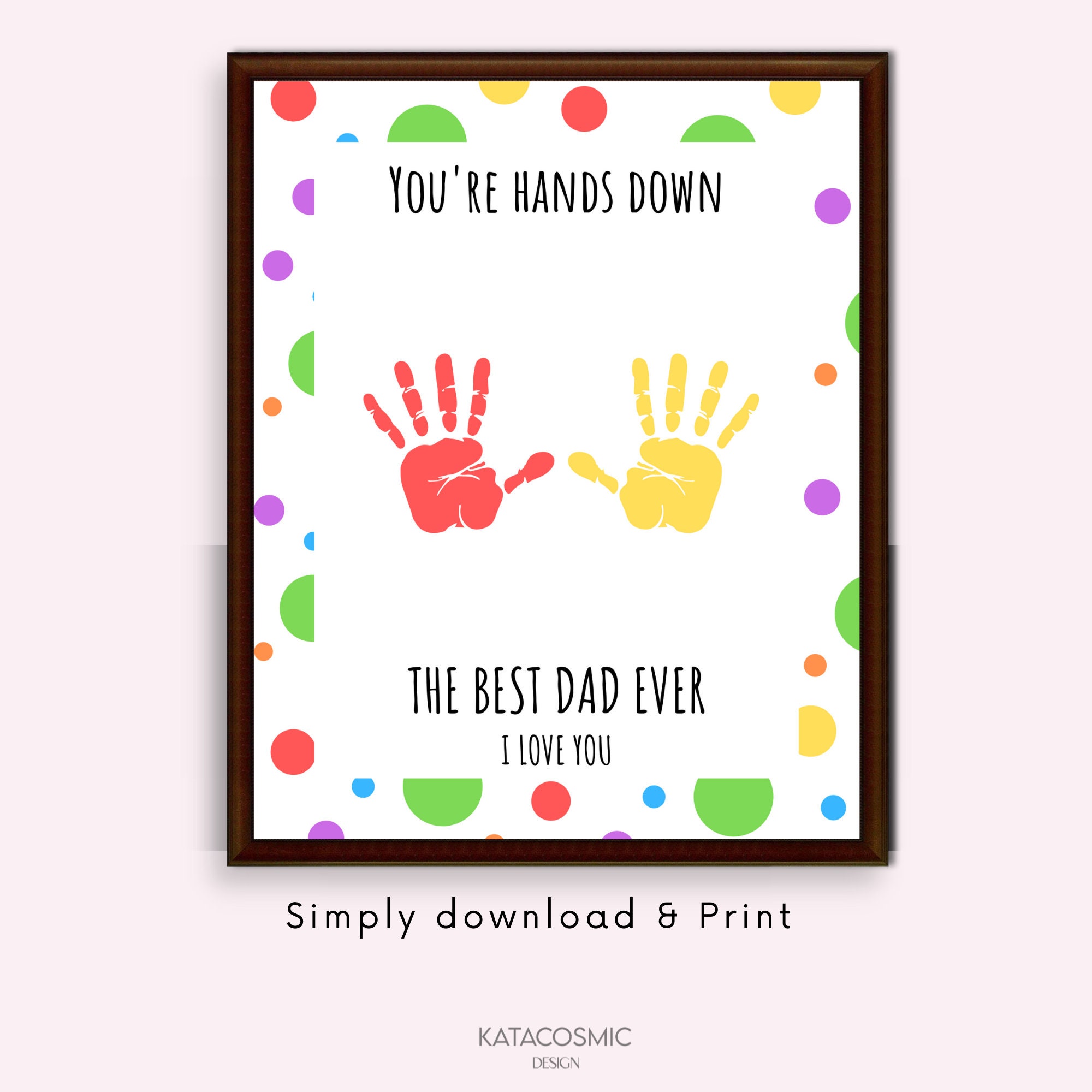 Handprint Art Craft Best Dad Hands Down Father's Day - Etsy