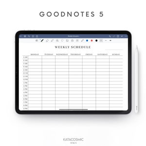Digital Weekly Schedule for Goodnotes, 24/7 Weekly Timetable, Hourly ...
