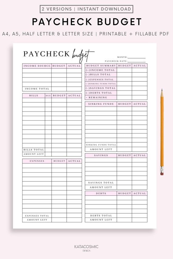Paycheck Template For Kids
