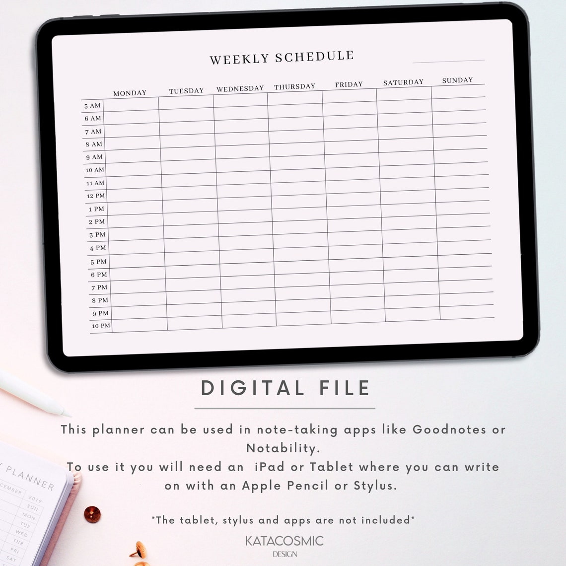 Weekly Planner Goodnotes Template Undated Weekly Planner - Etsy