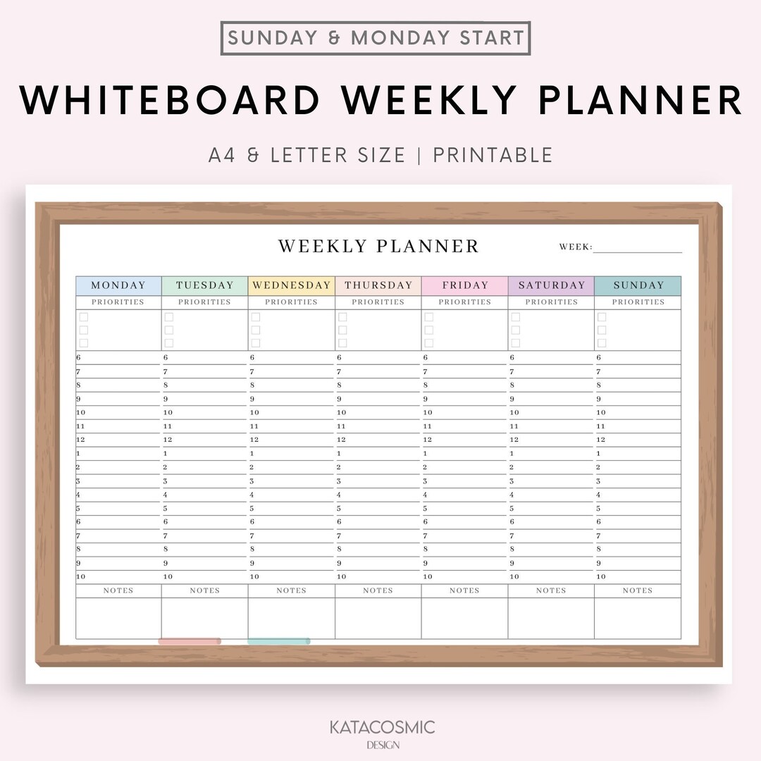 Printable Editable Weekly Schedule, Simple Kids School and Activity ...
