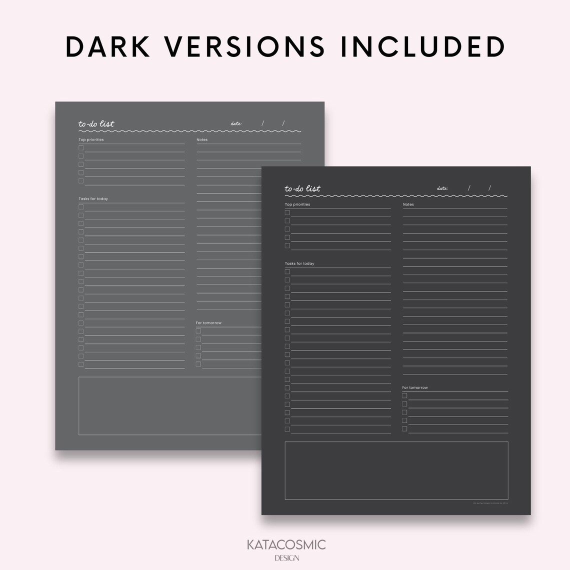 Digital to Do List Goodnotes Template Notability, Dark Mode to Do List ...