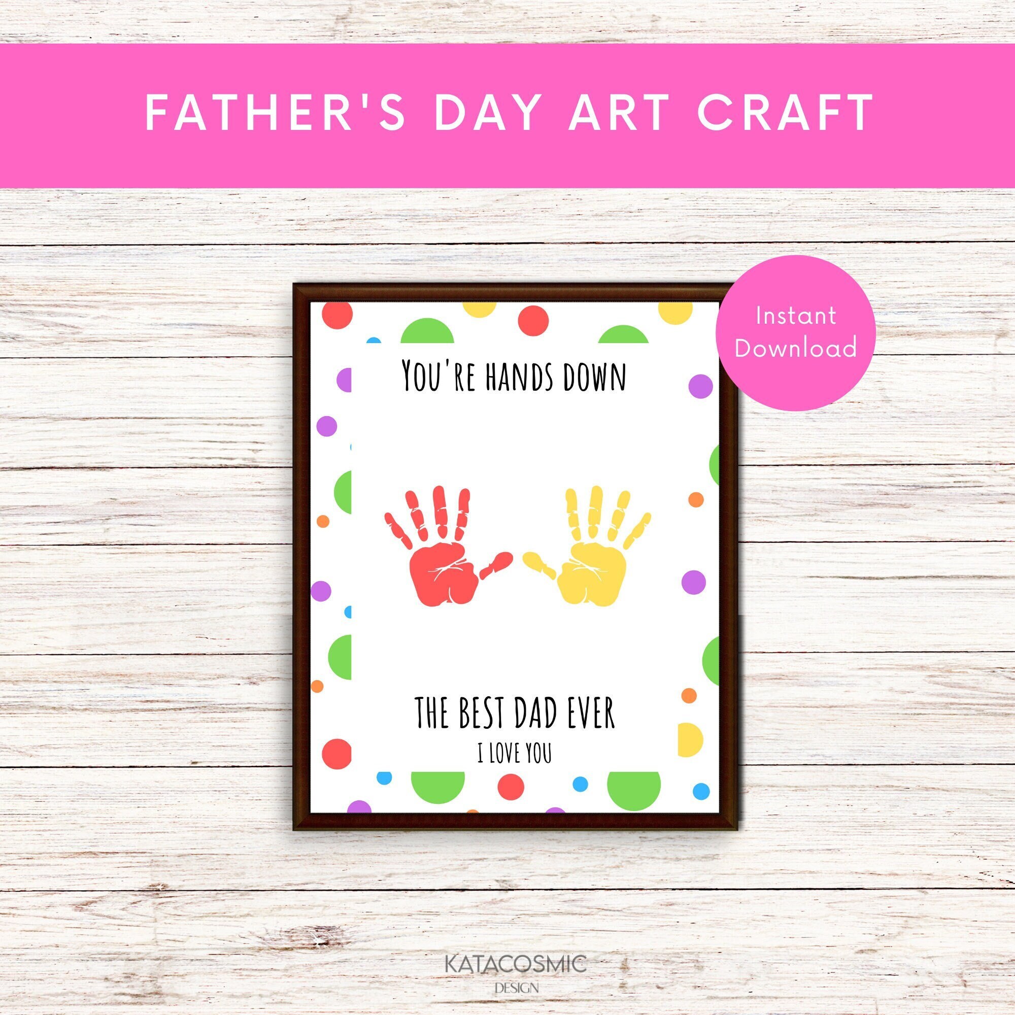 Handprint Art Craft Best Dad Hands Down Father's Day - Etsy