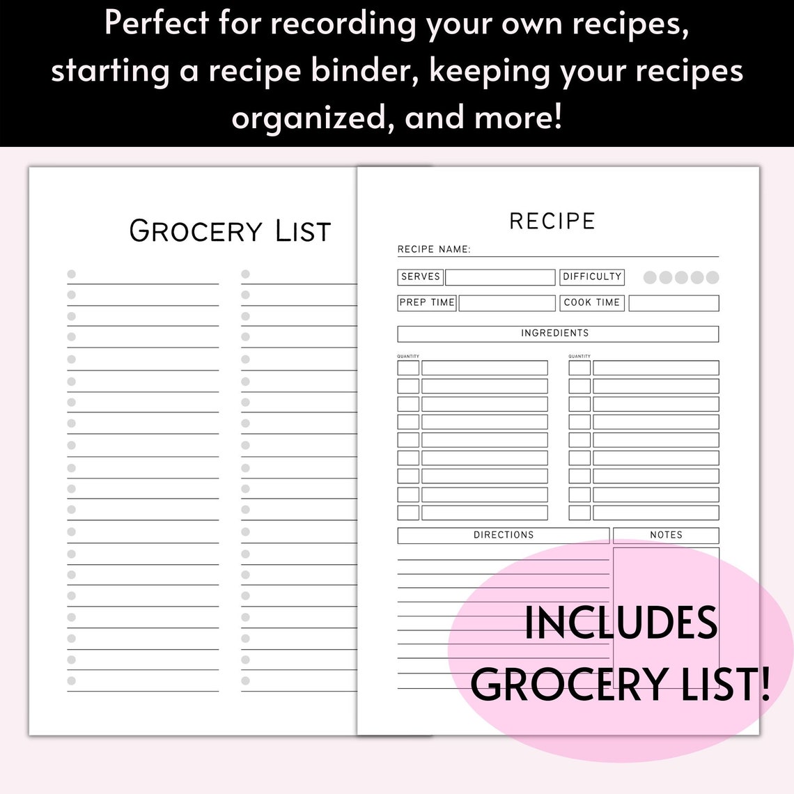 Recipe Book Template, EDITABLE Recipe Sheet Template, Recipe Cards ...