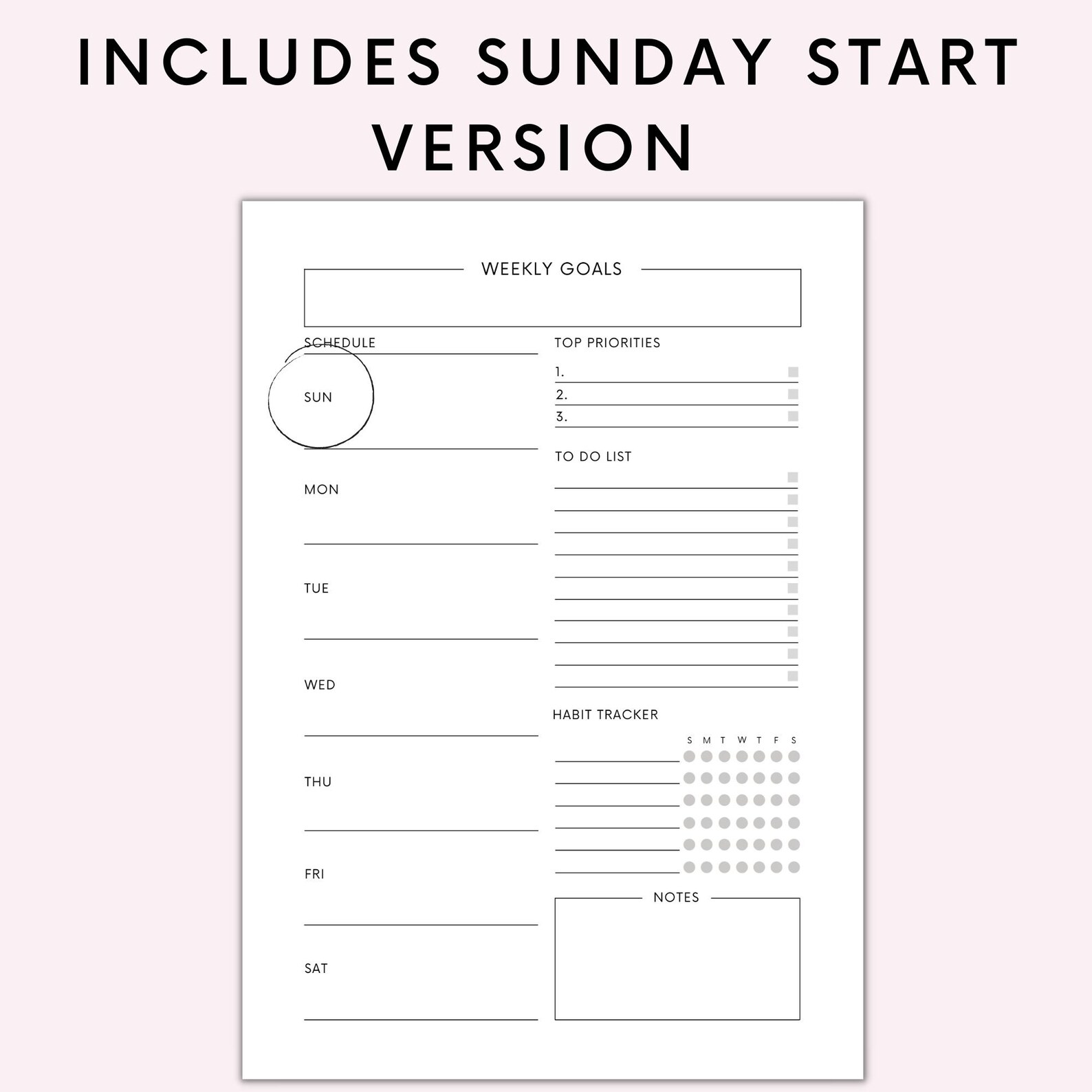 Editable Weekly to Do List, Minimalist Weekly Planner Printable, Weekly ...