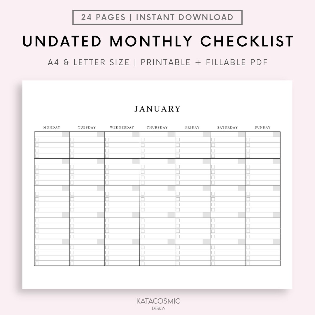 Printable Monthly to Do List | Daily, Weekly To-do Pdf Planner ...