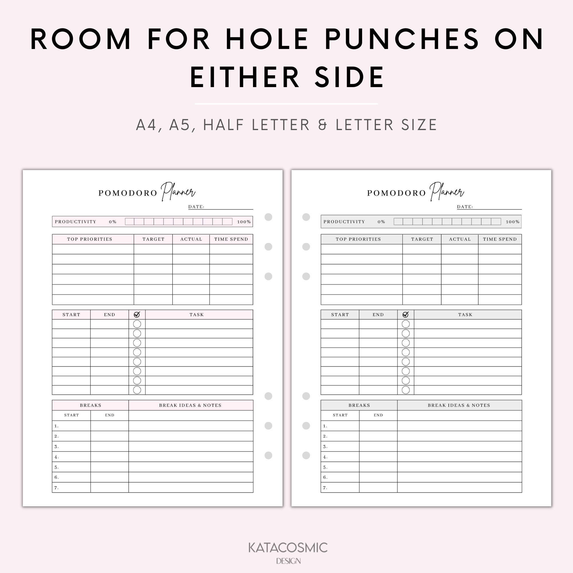 Simple Pomodoro Planner Printable Study Session Planner - Etsy