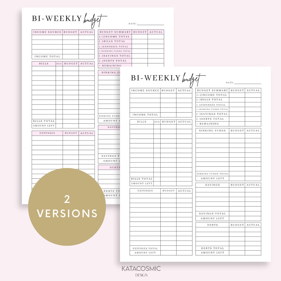 Biweekly Budget Planner EDITABLE Bi-weekly Template PDF - Etsy