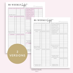 Biweekly Budget Planner, EDITABLE Bi-weekly Template, PDF Printable ...