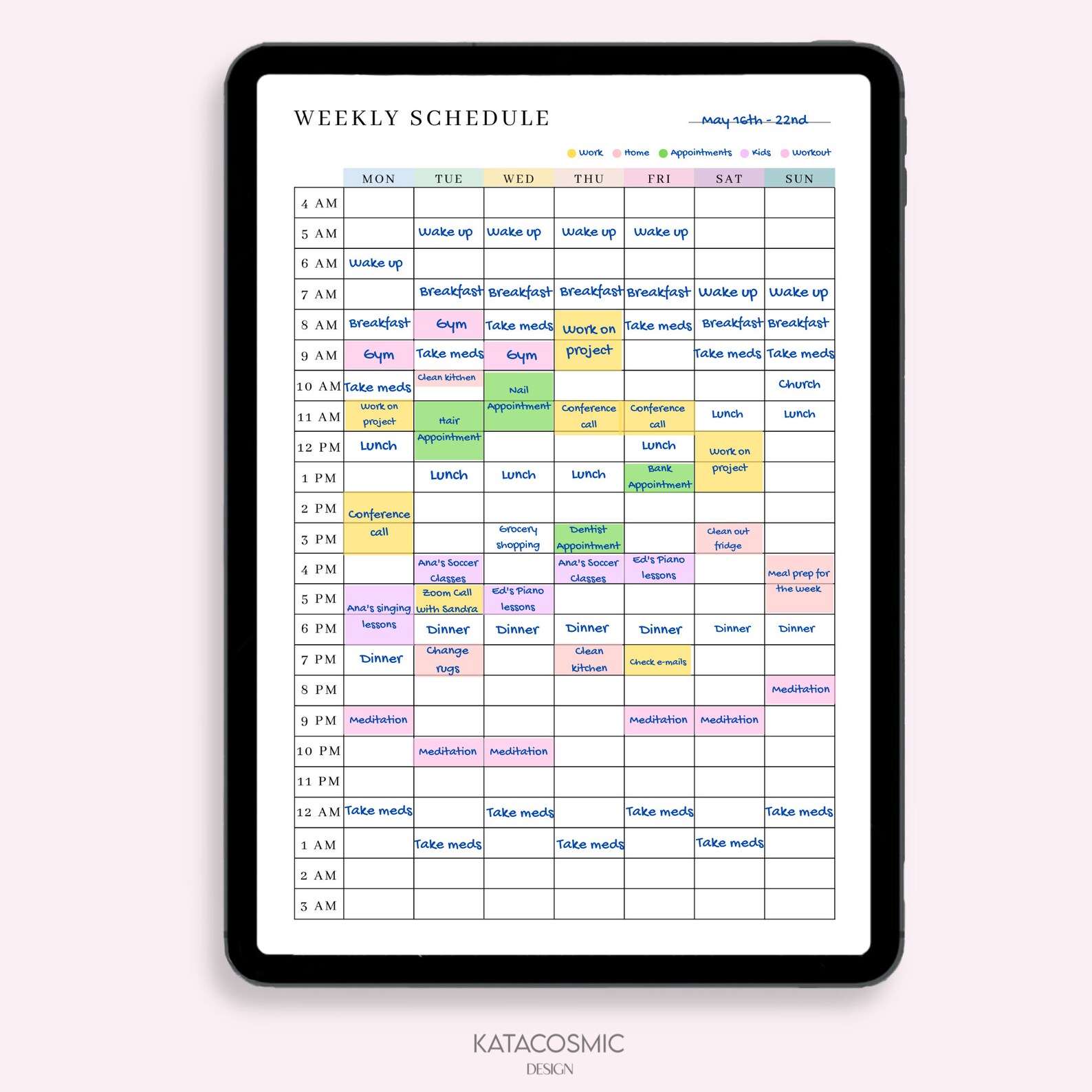Weekly Schedule Printable Weekly Timetable Weekly Organizer - Etsy