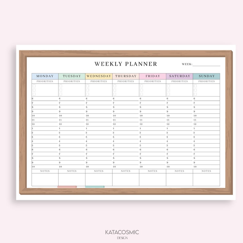 Printable Editable Weekly Schedule Simple Kids School and - Etsy