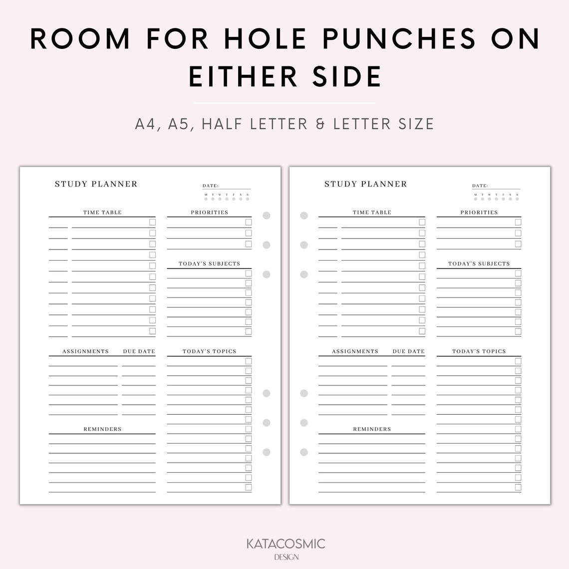 Study Planner Printable Print at Home Study Plan Student - Etsy