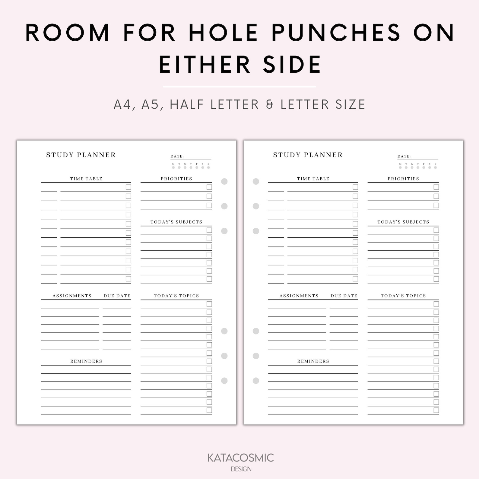 Study Planner Printable Print at Home Study Plan Student - Etsy