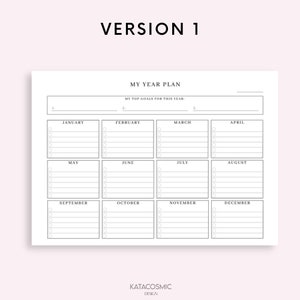 Yearly Tasks Printable Landscape, Yearly to Do List, Minimalist Yearly ...