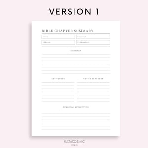 Bible Study Printable, Bible Chapter Summary, Bible Study Journal Pages ...