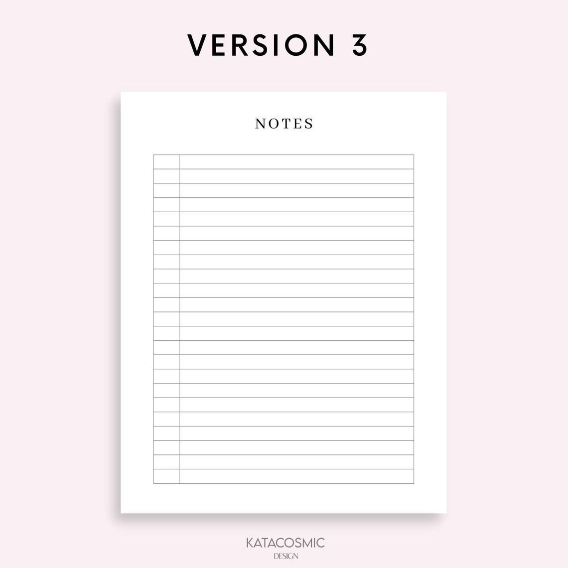 Notes Page Printable Lined Notes Template Note Taking - Etsy