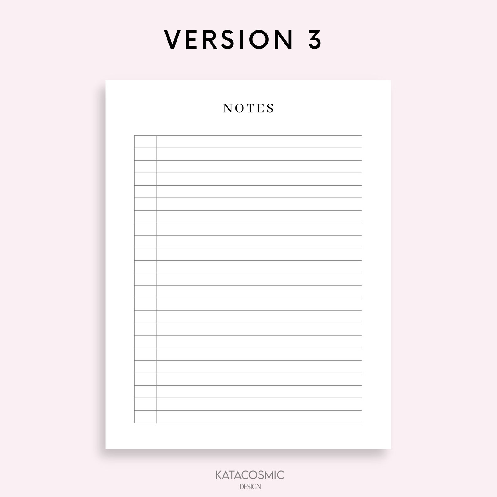 Notes Page Printable Lined Notes Template Note Taking - Etsy