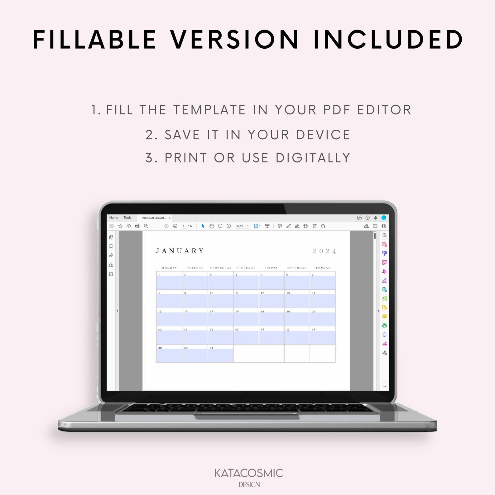 Editable 2025 Monthly Calendar, Back to School, Teacher Calendar, Fill ...