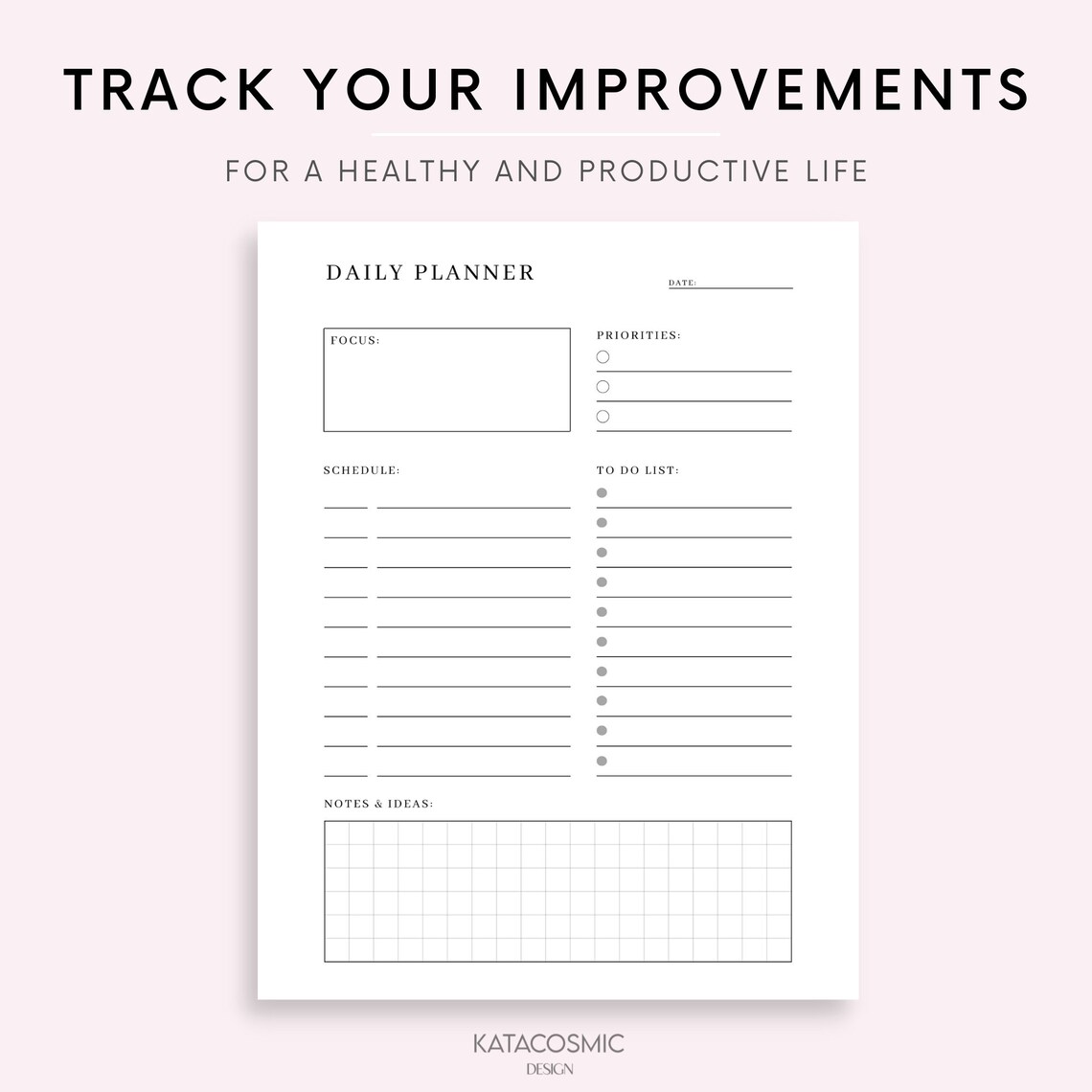 Minimalist Daily Planner Printable Daily to Do List for - Etsy